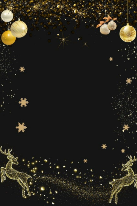 Joyful Golden Reindeer Christmas Magic Poster Template | PosterMyWall