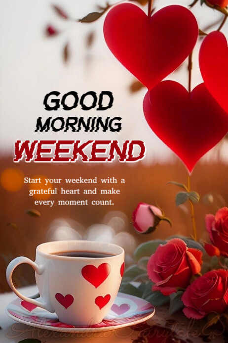 Joyful Good Morning Weekend Banner 4' × 6' Template | PosterMyWall