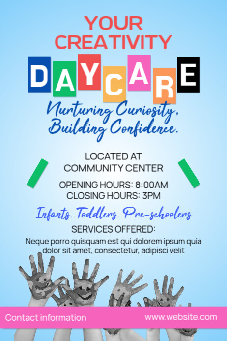 Modèle Joyful Gradient Blue Daycare Poster | PosterMyWall