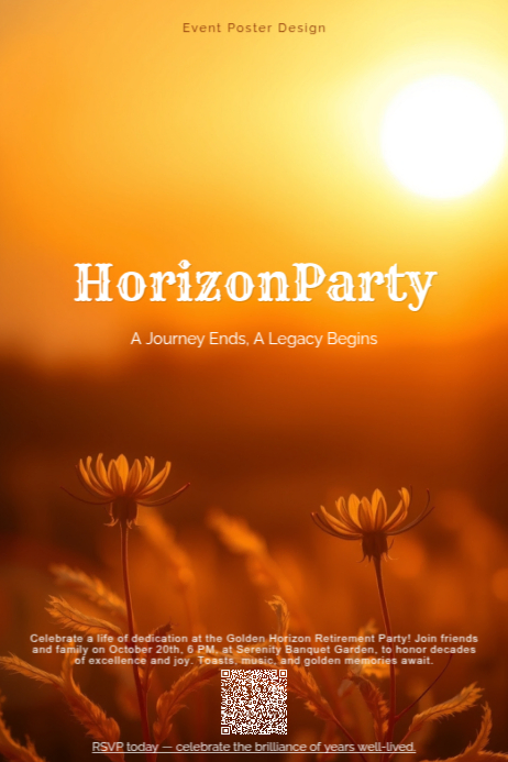 Joyful Gradients Happy Retirement “golden Horizon Celebration” Poster ...