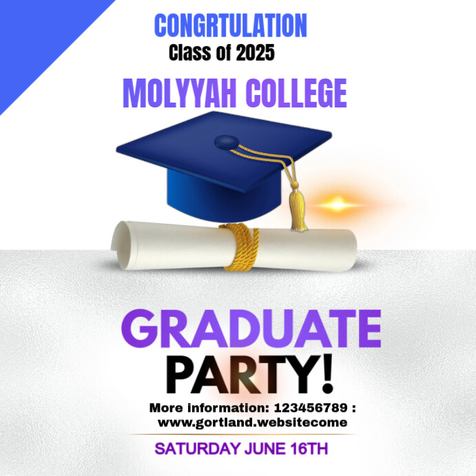 Joyful Graduate Party Instagram Post Template | PosterMyWall