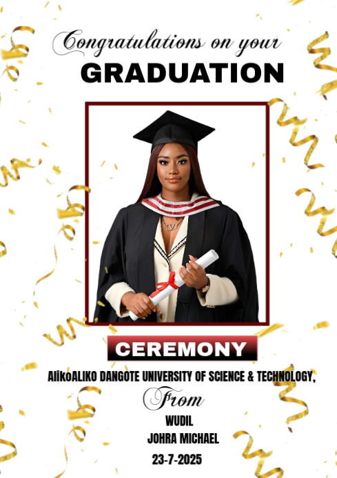 Joyful Graduation Ceremony Banner A4 Template | PosterMyWall