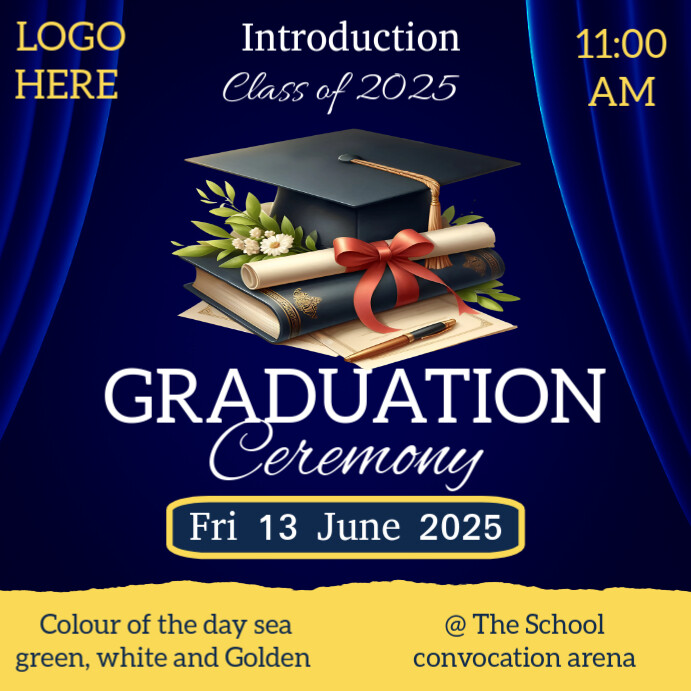 Joyful Graduation Ceremony Square (1:1) Template | PosterMyWall