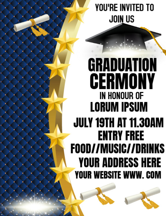 Joyful Graduation Cermony Poster Flyer (us Letter) Template | PosterMyWall