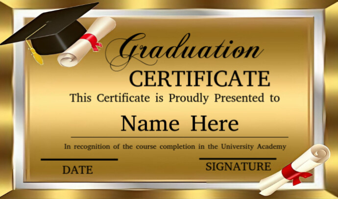 Joyful Graduation Certificate Design Tag Template | PosterMyWall