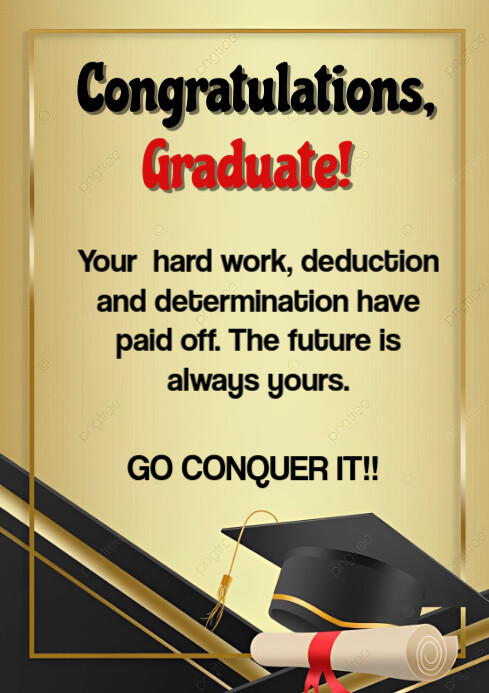 Joyful Graduation Congratulations Message A4 Template | PosterMyWall