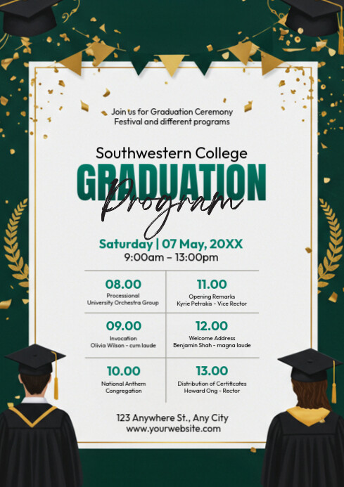 Copy of Joyful Graduation Event Program List A4 | PosterMyWall