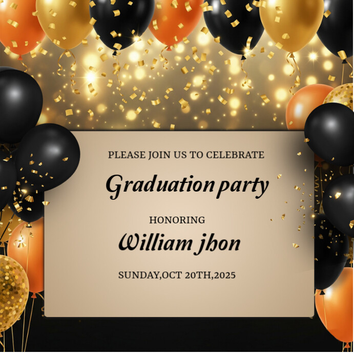 Joyful Graduation Party Instagram Post Template | PosterMyWall