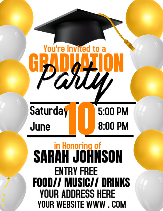 Copy of Joyful Graduation Party Poster Flyer (us Letter) | PosterMyWall