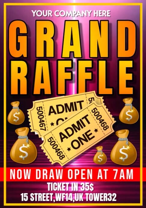 Plantilla de Joyful Grand Raffle A2 | PosterMyWall