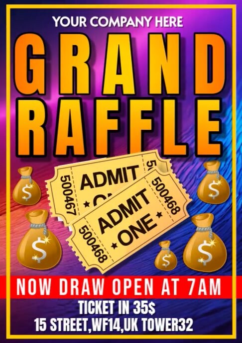 Joyful Grand Raffle Tickets A2 Template | PosterMyWall