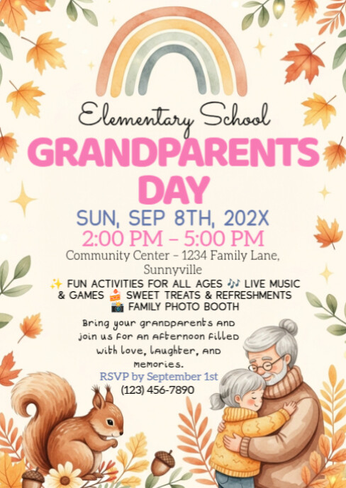 Joyful Grandparents Party A6 Template | PosterMyWall