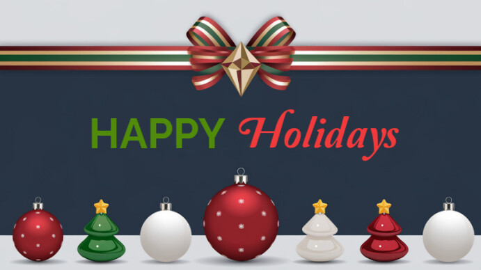 Joyful Green And Red Happy Holidays Season Greetings, Christmas And New ...