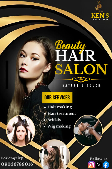 Copy of Joyful Hair Salon Design Template Poster | PosterMyWall