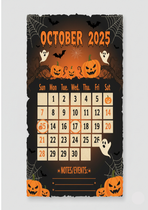 Joyful Halloween Calendar Event A4 Template | PosterMyWall
