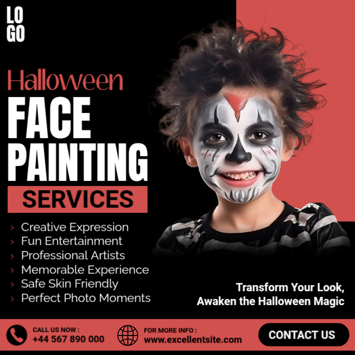 Joyful Halloween Face Paint Instagram Post Template | PosterMyWall