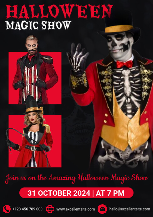Plantilla de Joyful Halloween Magic Show A4 | PosterMyWall