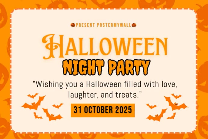 Joyful Halloween Night Party Label Template | PosterMyWall
