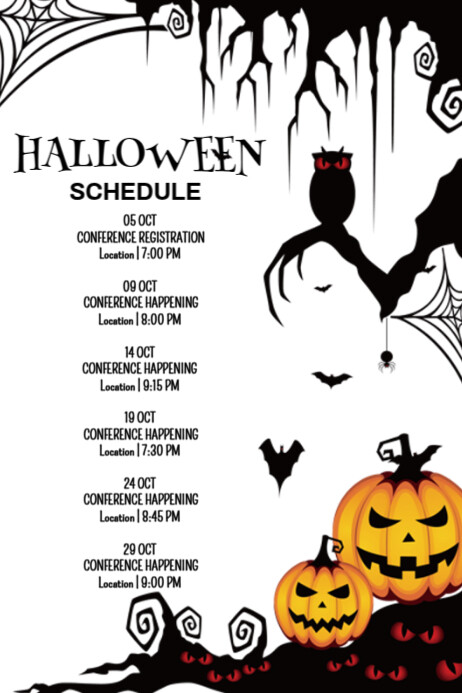 Copy of Joyful Halloween Schedule Poster | PosterMyWall