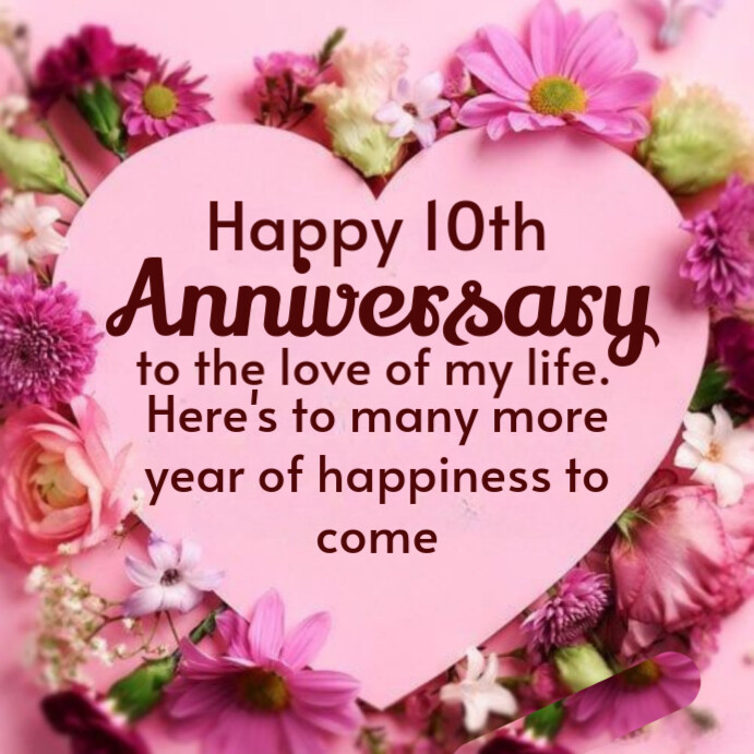 Joyful Happy 10th Anniversary Instagram Post Template | PosterMyWall