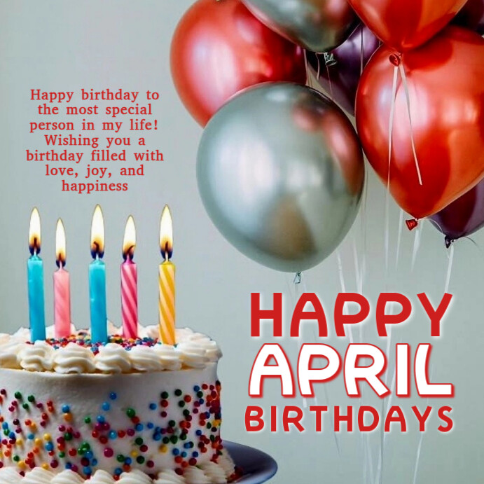 Copy of Joyful Happy April Birthdays Instagram Post | PosterMyWall