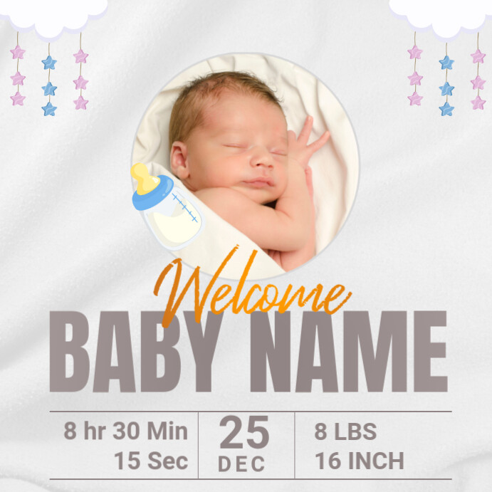 Joyful Happy Baby Instagram Post Template | PosterMyWall