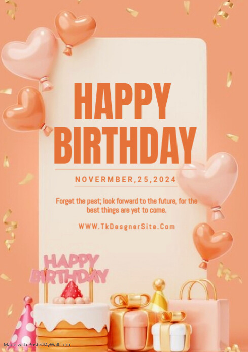 Joyful Happy Birthday A4 Template | PosterMyWall