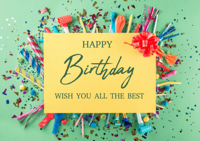 Joyful Happy Birthday A4 Template | PosterMyWall