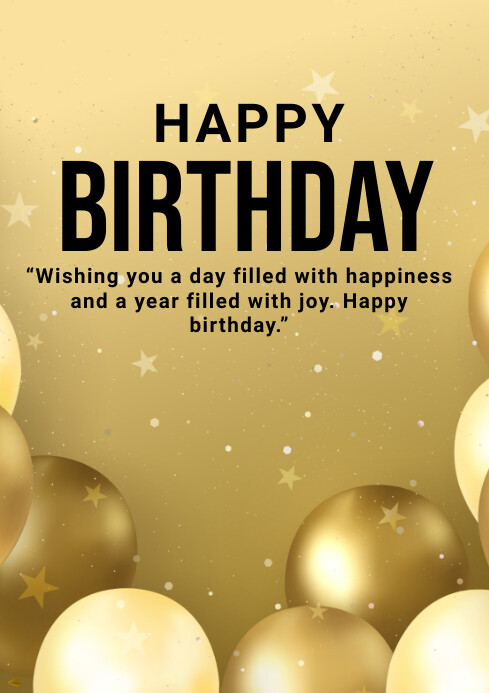 Joyful Happy Birthday A4 Ithempulethi | PosterMyWall