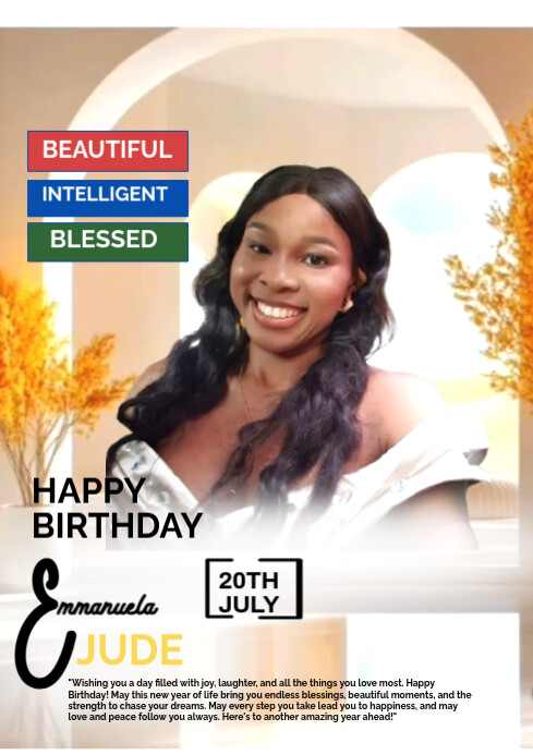 Joyful Happy Birthday A4 Template | PosterMyWall