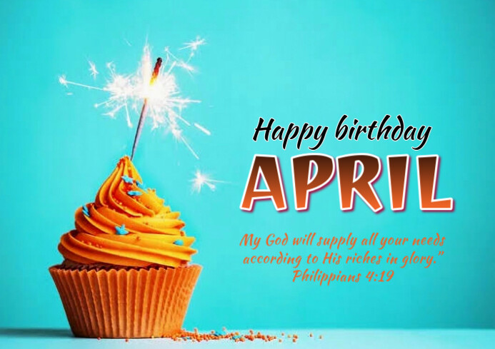 Copy of Joyful Happy Birthday April A4 | PosterMyWall