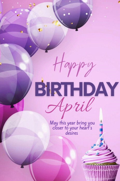 Joyful Happy Birthday April Banner 4' × 6' Template | PosterMyWall