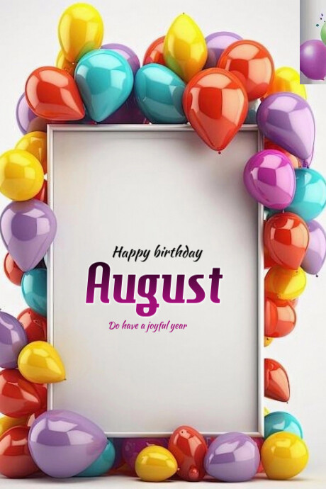 Joyful Happy Birthday August Banner 4' × 6' Template | PosterMyWall