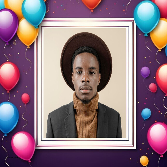 Joyful Happy Birthday Frame Design Card Inst Template | PosterMyWall