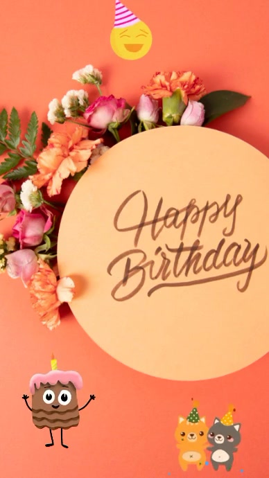 Joyful Happy Birthday Instagram Reel Template | PosterMyWall