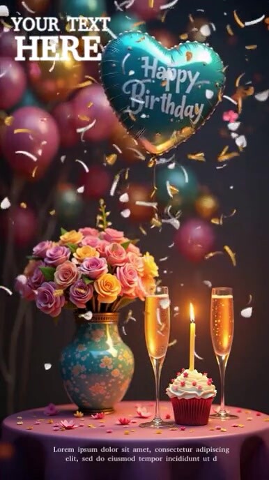 Joyful Happy Birthday Instagram Reel Template | PosterMyWall