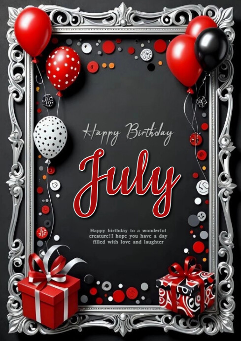 Copy of Joyful Happy Birthday July A4 | PosterMyWall