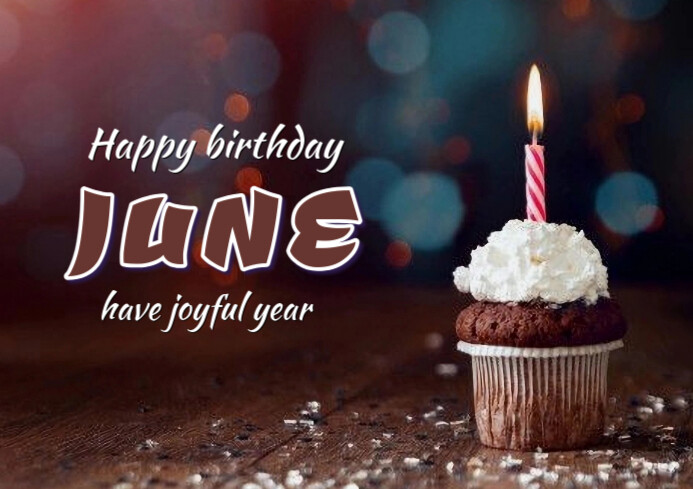 Joyful Happy Birthday June A4 Template | PosterMyWall