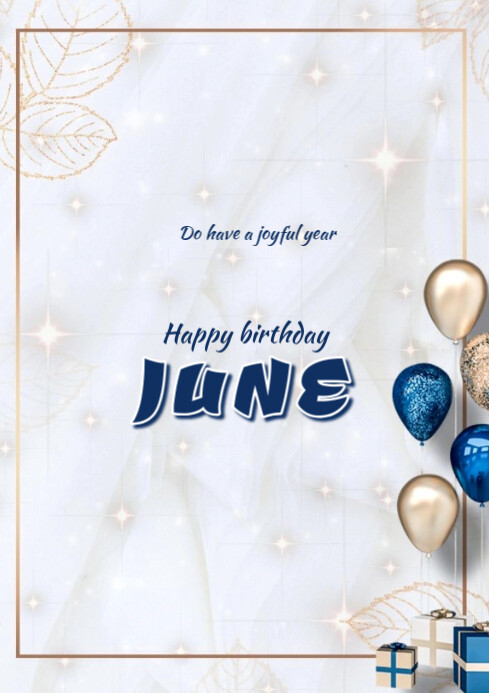 Joyful Happy Birthday June A4 Template | PosterMyWall