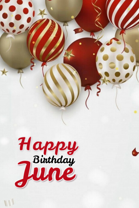 Copy of Joyful Happy Birthday June Banner 4' × 6' | PosterMyWall