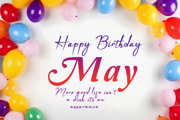 Joyful Happy Birthday May Banner 4' × 6' Template | PosterMyWall
