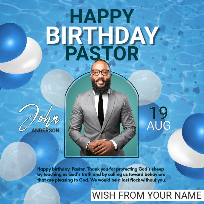 Copy of Joyful Happy Birthday Pastor Instagram Post | PosterMyWall