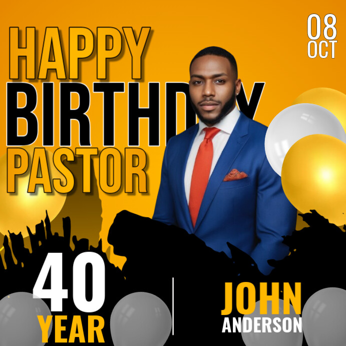 Modèle Joyful Happy Birthday Pastor Instagram Post | PosterMyWall