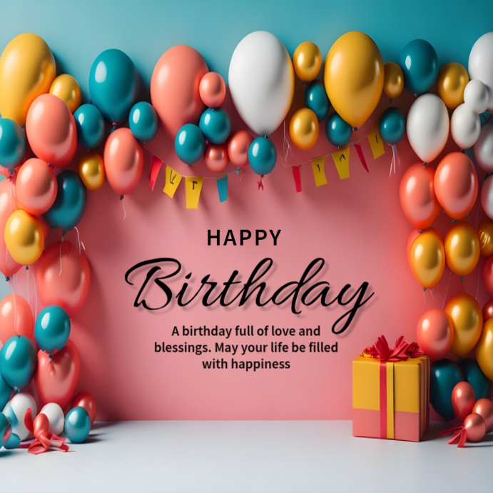 Plantilla de Joyful Happy Birthday Templates 2026 And Online Greeting ...