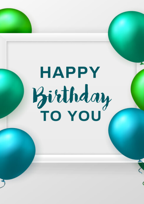 Joyful Happy Birthday To You A4 Template | PosterMyWall