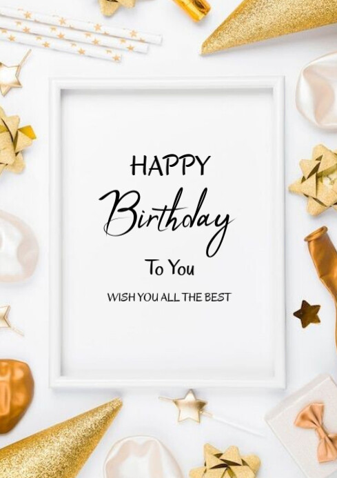 Plantilla de Joyful Happy Birthday To You A4 | PosterMyWall
