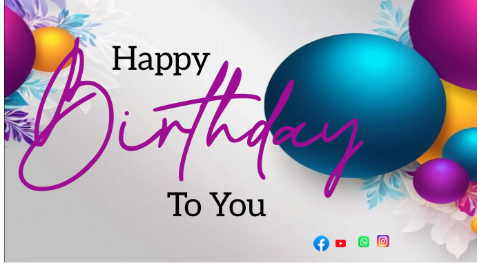 Joyful Happy Birthday Youtube Thumbnail Template | PosterMyWall
