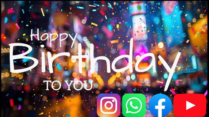 Plantilla de Joyful Happy Birthday Youtube Thumbnail | PosterMyWall