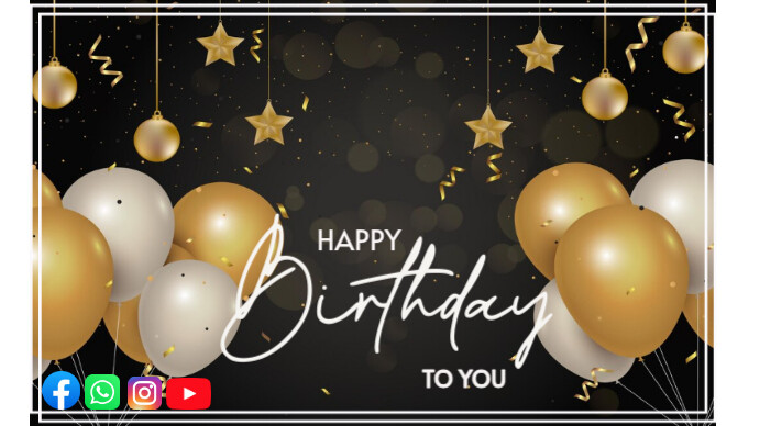 Joyful Happy Birthday Youtube Thumbnail Template | PosterMyWall