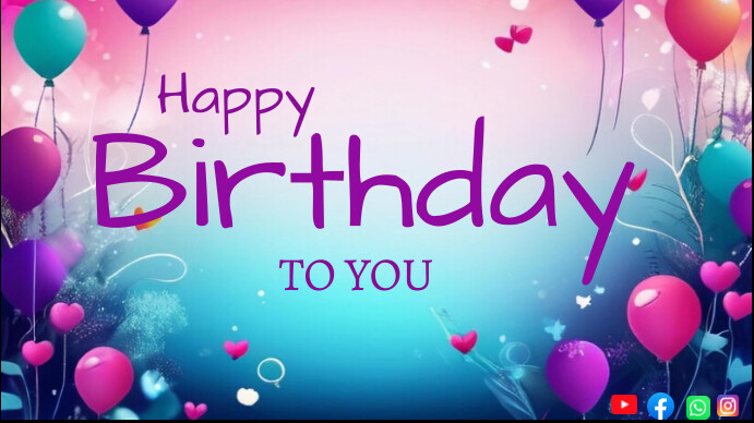 Joyful Happy Birthday Youtube Thumbnail Template | PosterMyWall